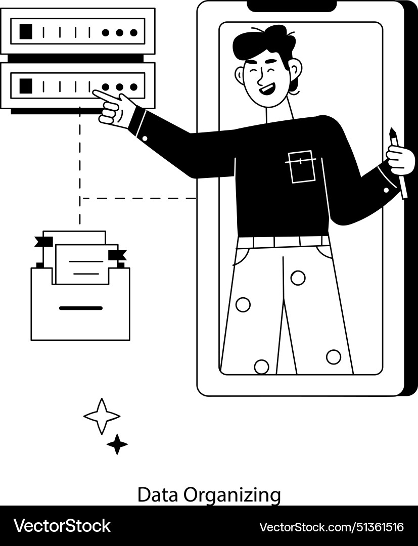 Data organizing Royalty Free Vector Image - VectorStock