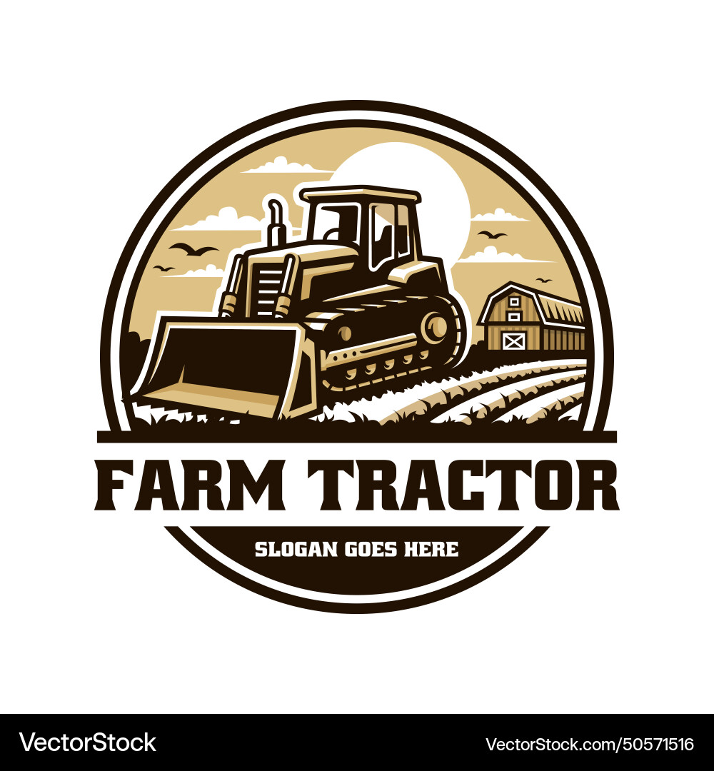 Farm tractor logo Royalty Free Vector Image - VectorStock