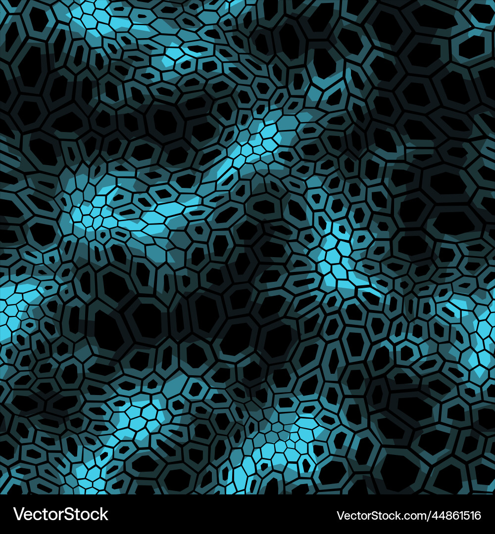Hexagonal Blue Camo Pattern Royalty Free Vector Image