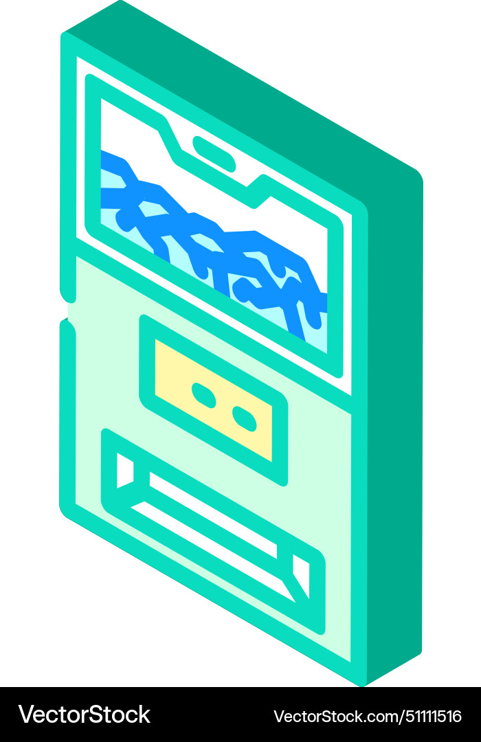 Ice maker restaurant equipment isometric icon Vector Image