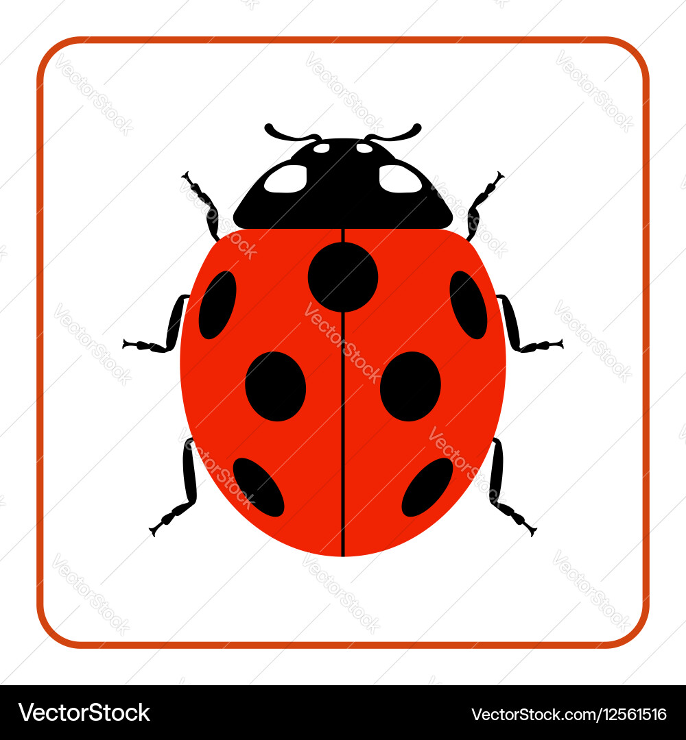 Ladybug red cartoon icon realistic Royalty Free Vector Image