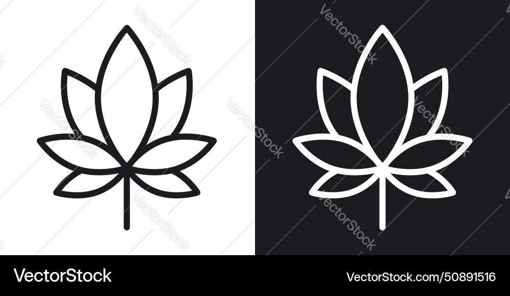 Marijuana icon set leaf cannabis and hemp symbol Vector Image