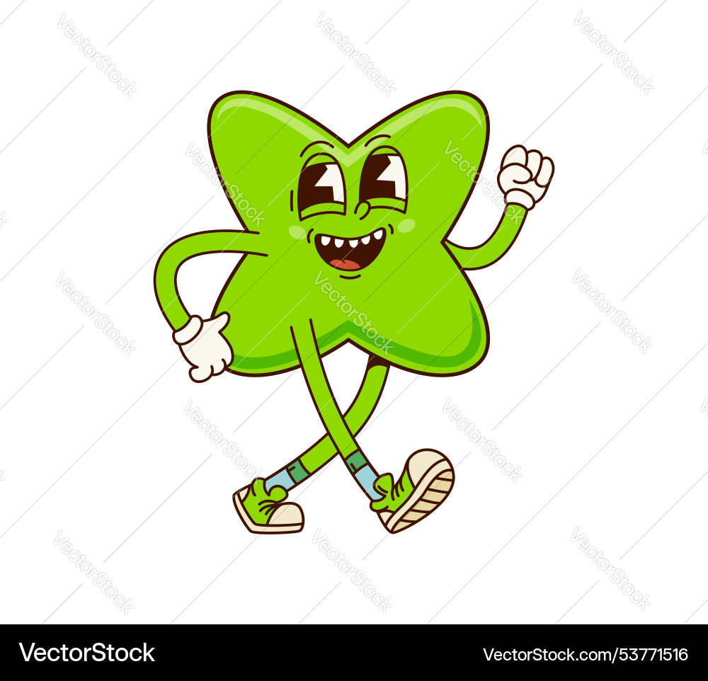 Multiplication sign math groovy cartoon character Vector Image
