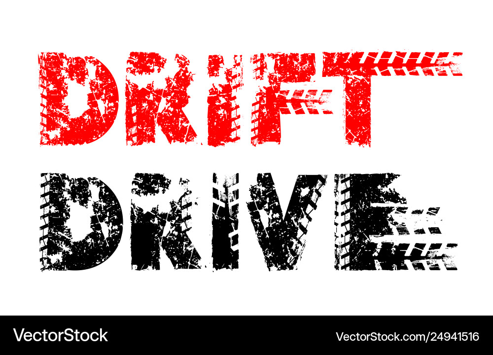 Offroad grunge drive and drift lettering Vector Image