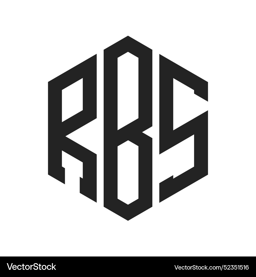 Rbs logo design initial letter monogram Royalty Free Vector