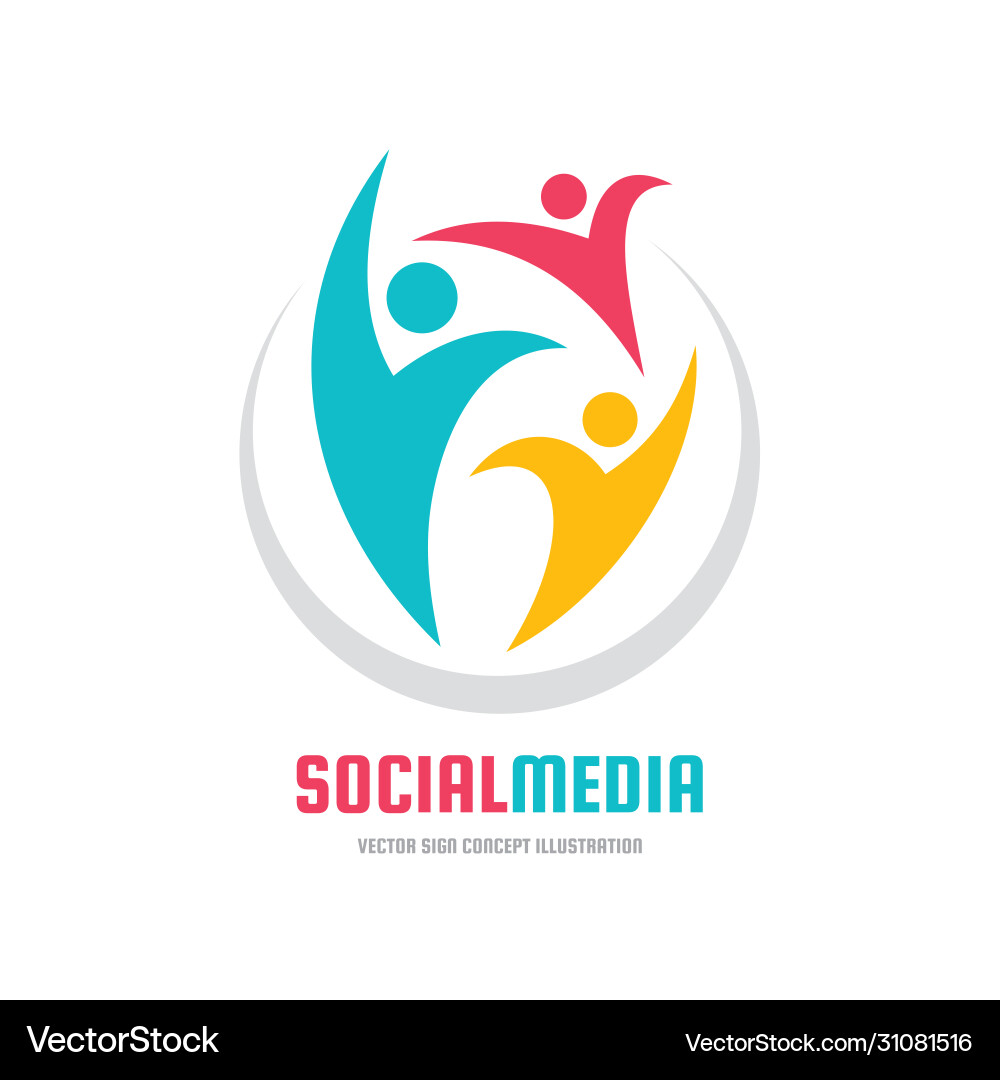 Social media - logo template concept Royalty Free Vector