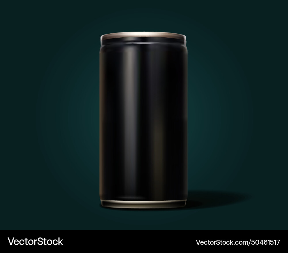 Black aluminium can Royalty Free Vector Image - VectorStock