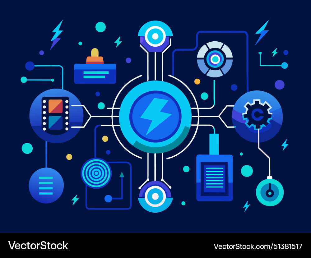 Blue virtual reality space futuristic vr frame Vector Image