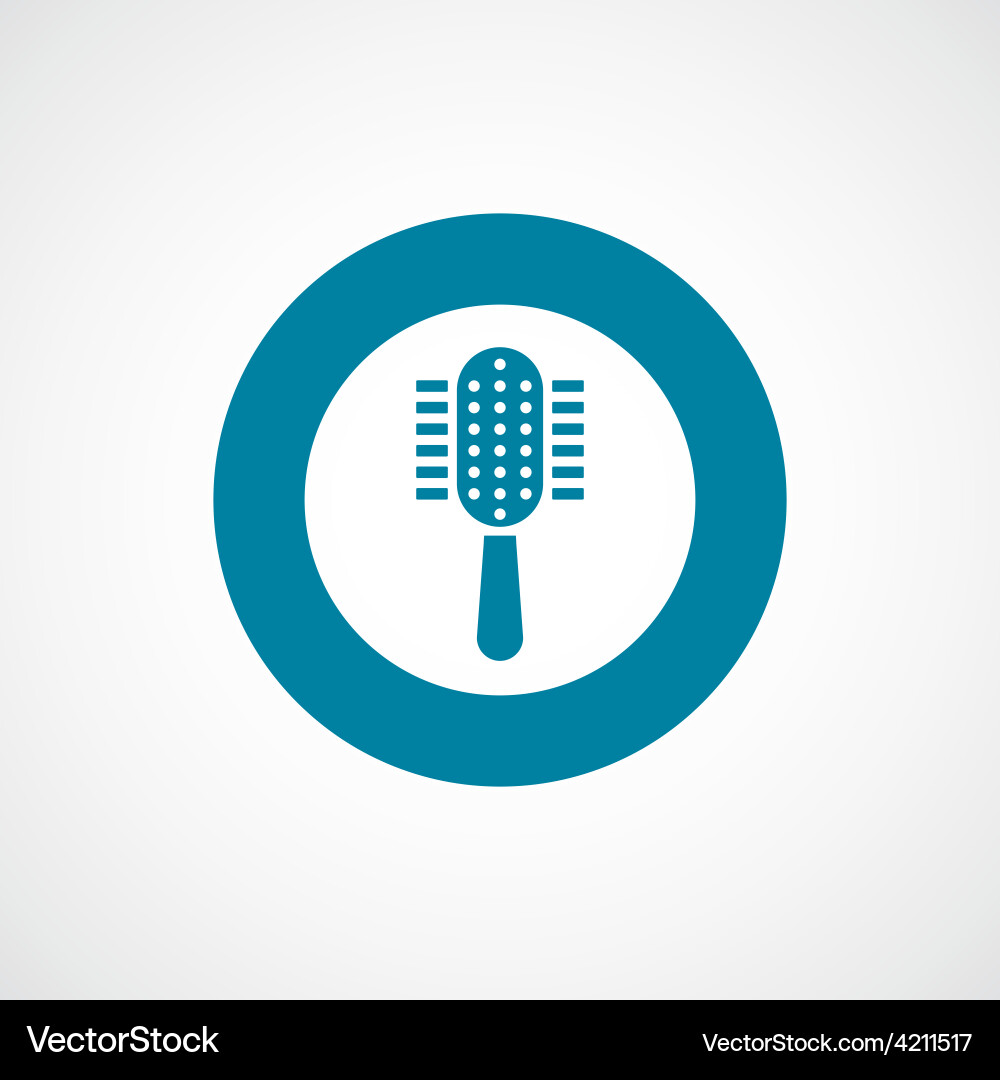 Bold Blue Hair Comb Icon Royalty Free Vector Image