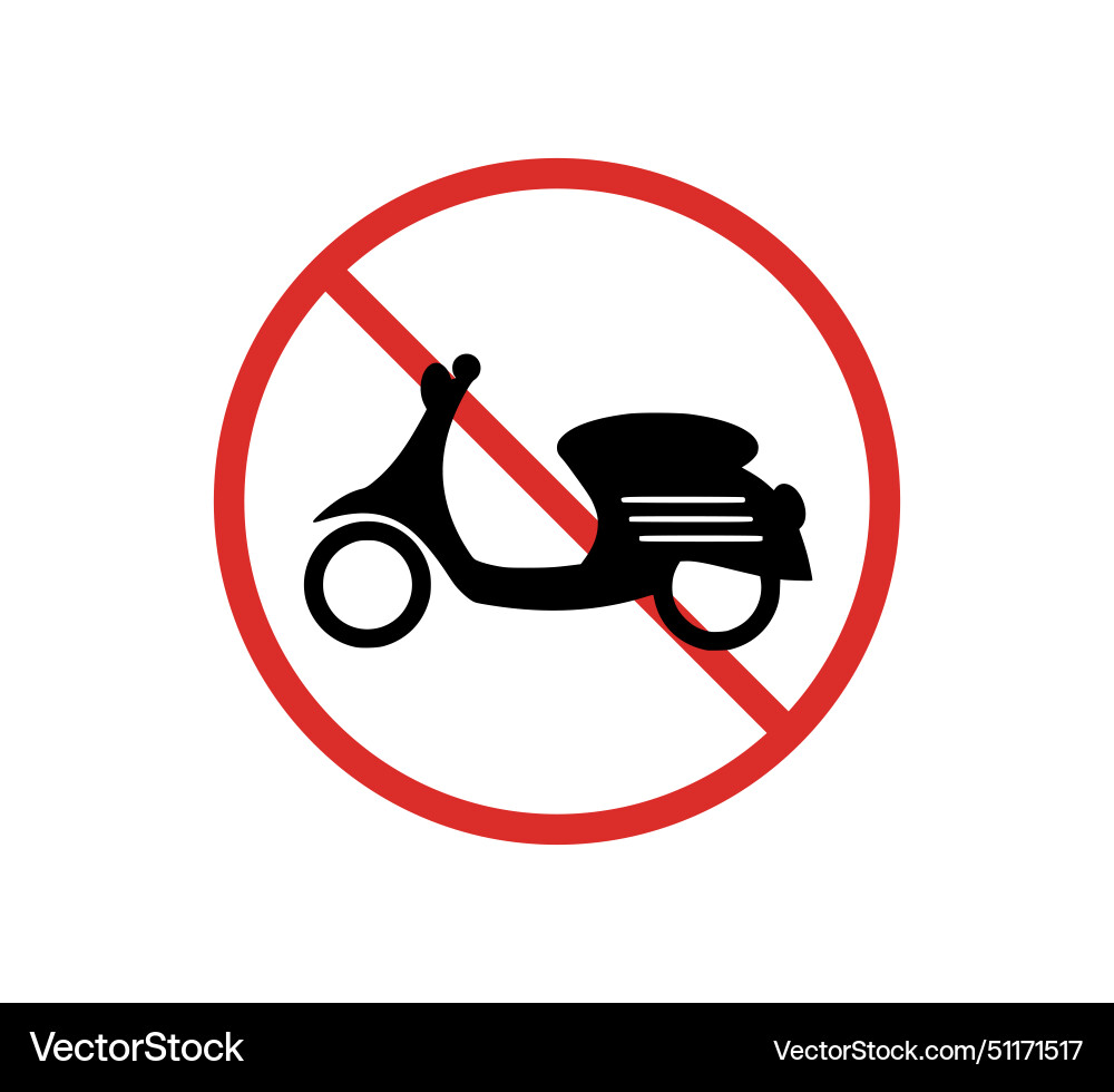 Circle prohibited sign for no motorcycle Vector Image