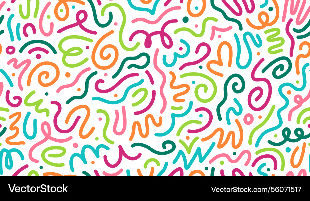 Colorful Squiggle Pattern Royalty Free Vector Image