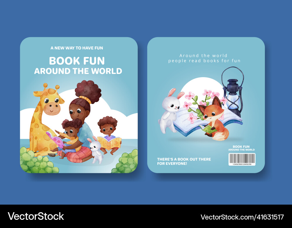 Cover book template with world day Royalty Free Vector Image