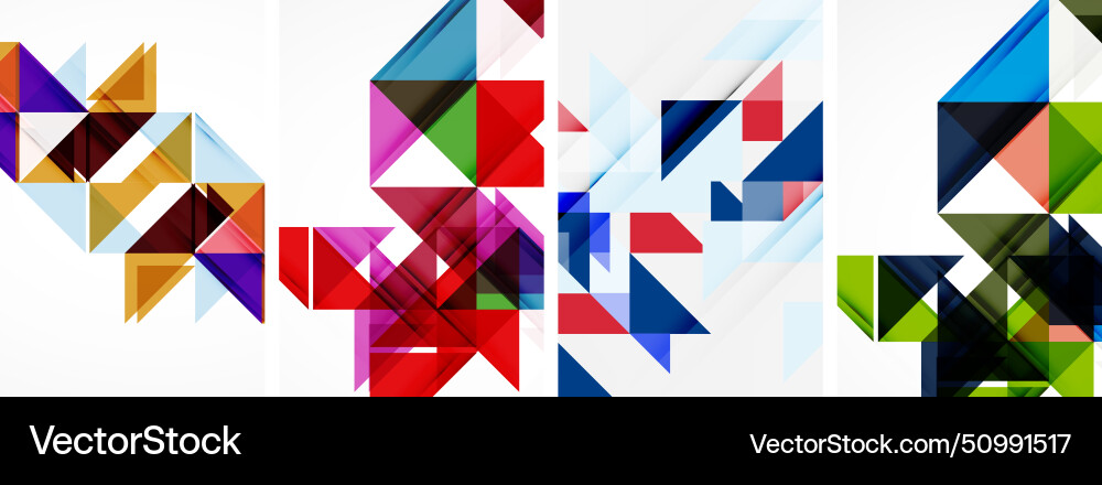 Creative arts collage with colorful triangles Vector Image