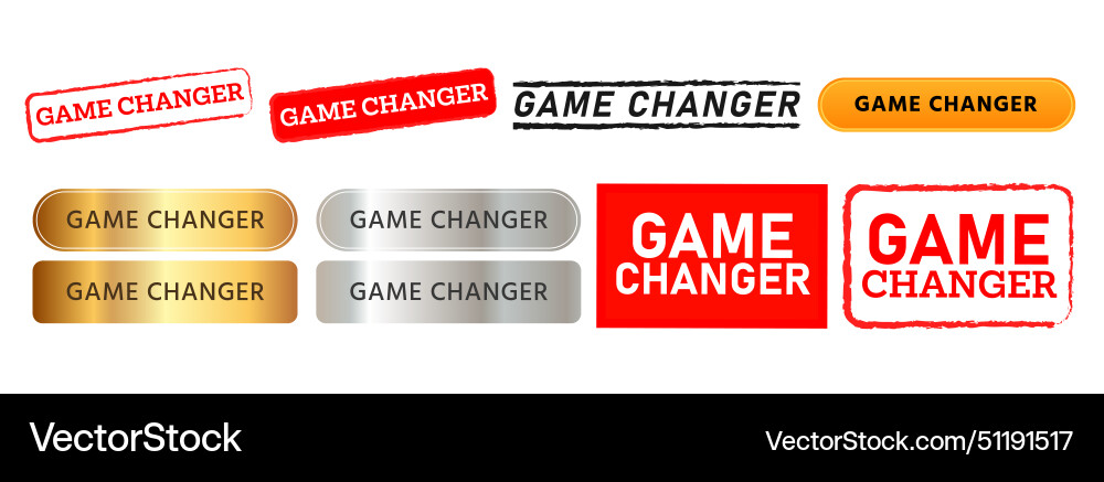 Game changer rectangle button and square rubber Vector Image