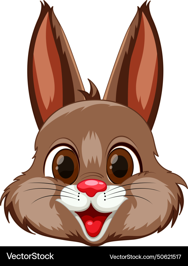 Happy brown rabbit with big ears Royalty Free Vector Image