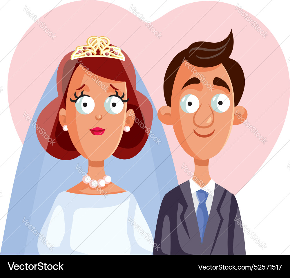 Happy couple getting married cartoon Royalty Free Vector