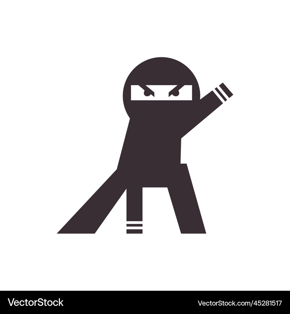 Little ninja icon logo Royalty Free Vector Image