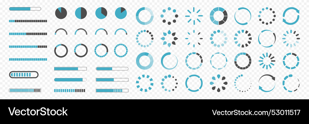 Loading icons collection set of progress loader Vector Image