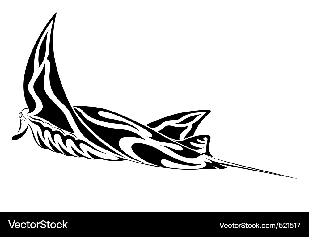 Manta ray tribal Tattoo Lizenzfreies Vektorbild