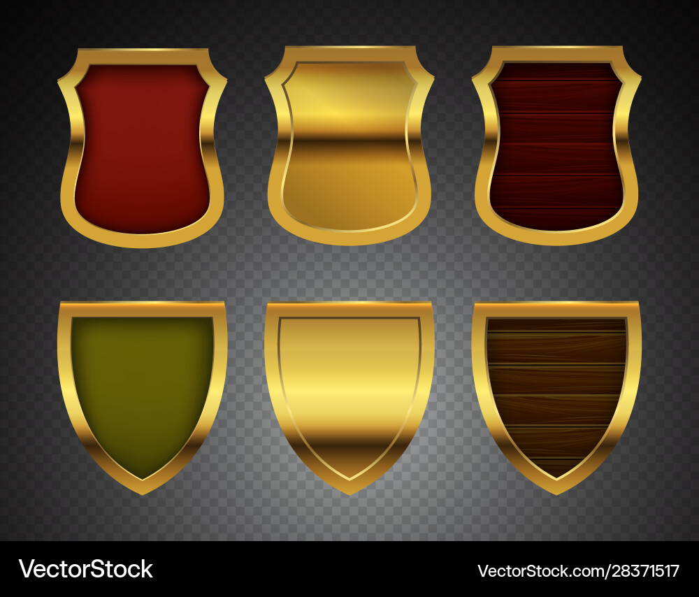 Medieval shields realistic metal Royalty Free Vector Image