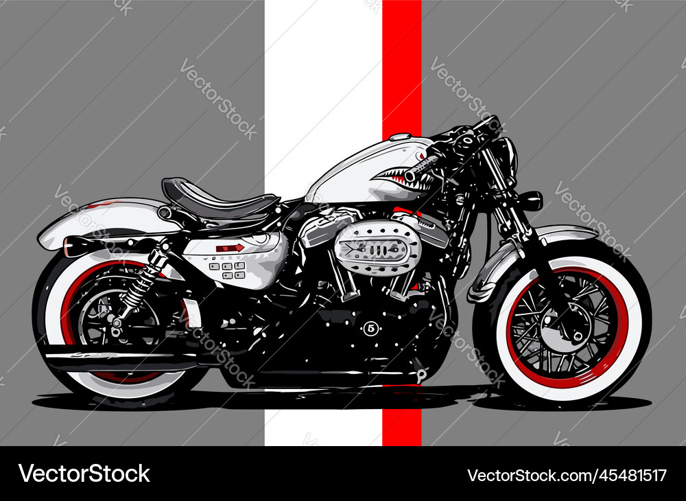 Motorcycle Template - Retro & Classic Vector Image