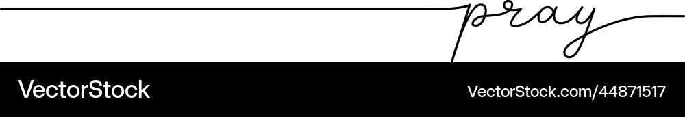 Pray word - continuous one line Royalty Free Vector Image