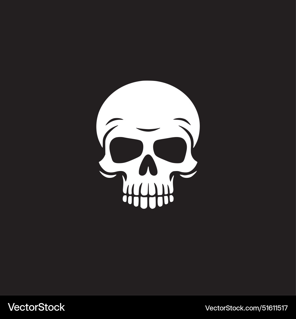Skull - minimalist and flat logo Royalty Free Vector Image