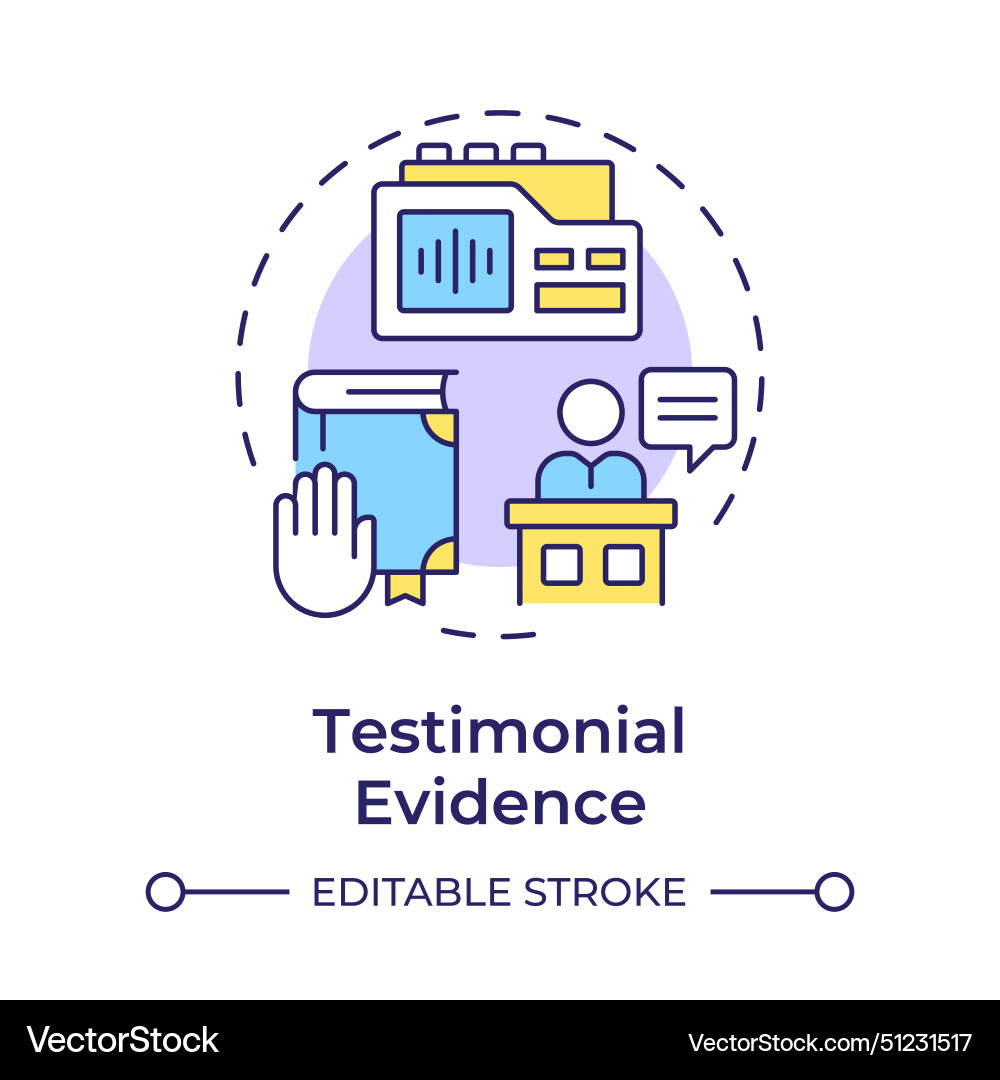 Testimonial evidence multi color concept icon Vector Image