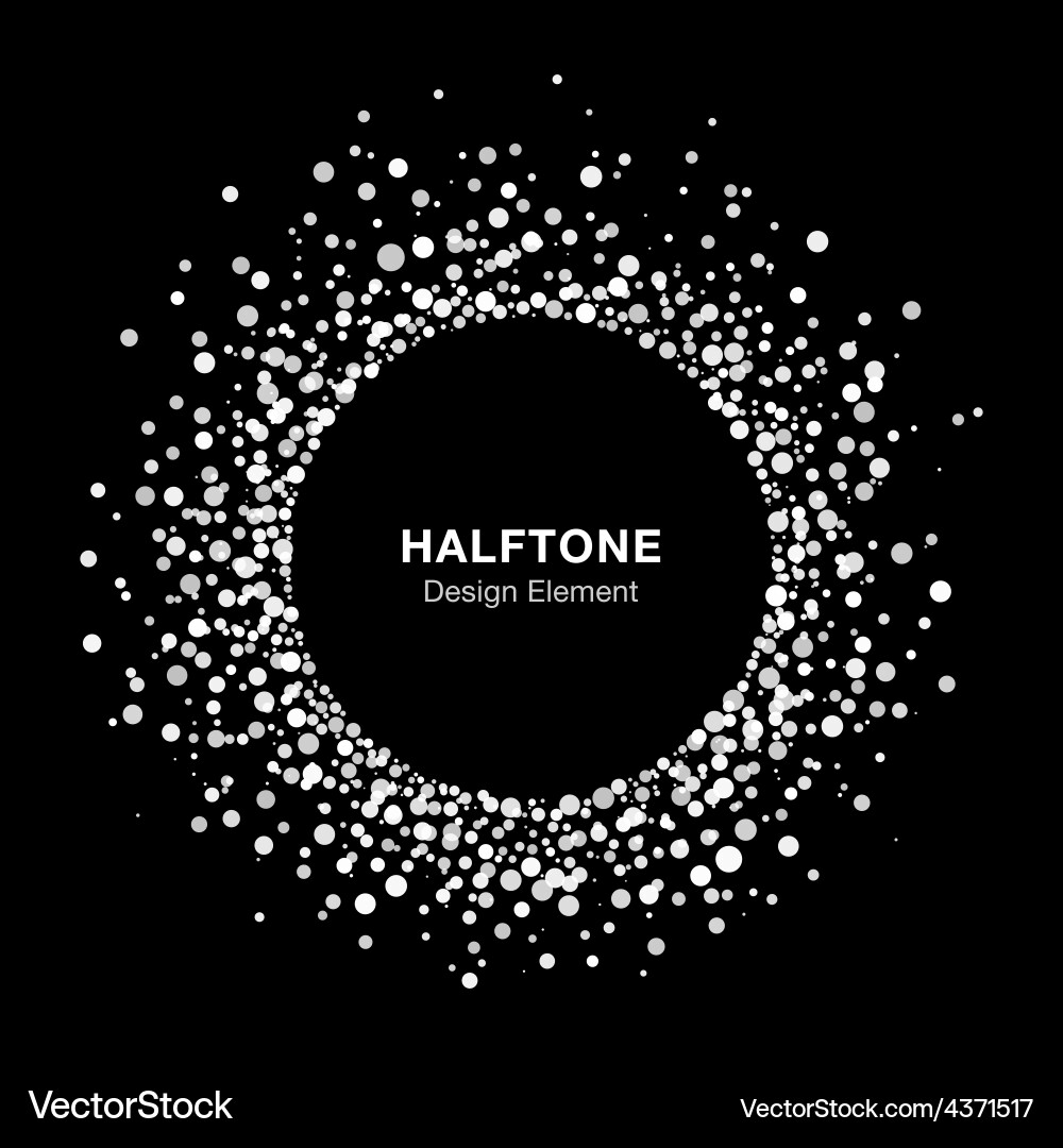 White abstract halftone circle frame Royalty Free Vector