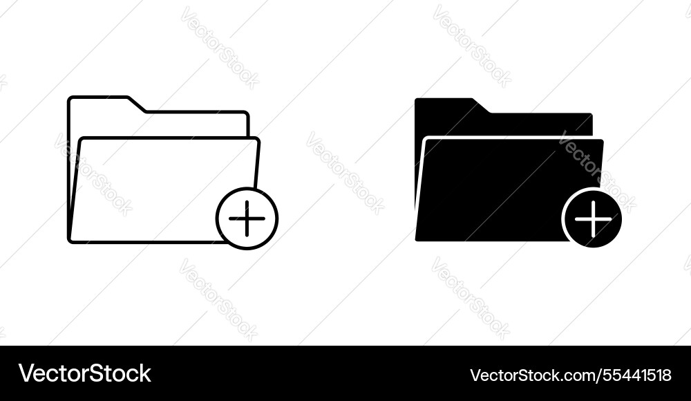 Add folder icon symbol collection on white Vector Image