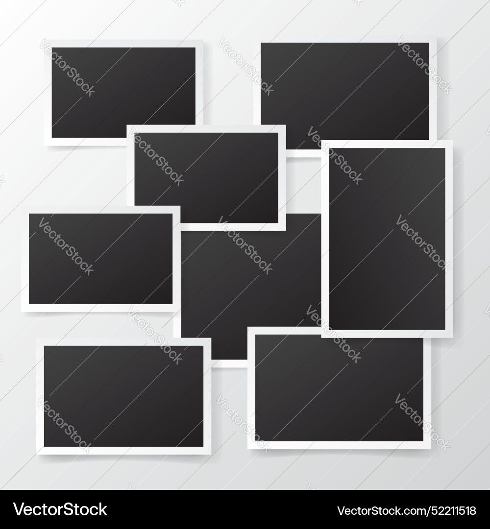 Artistic photo frame collage template Royalty Free Vector