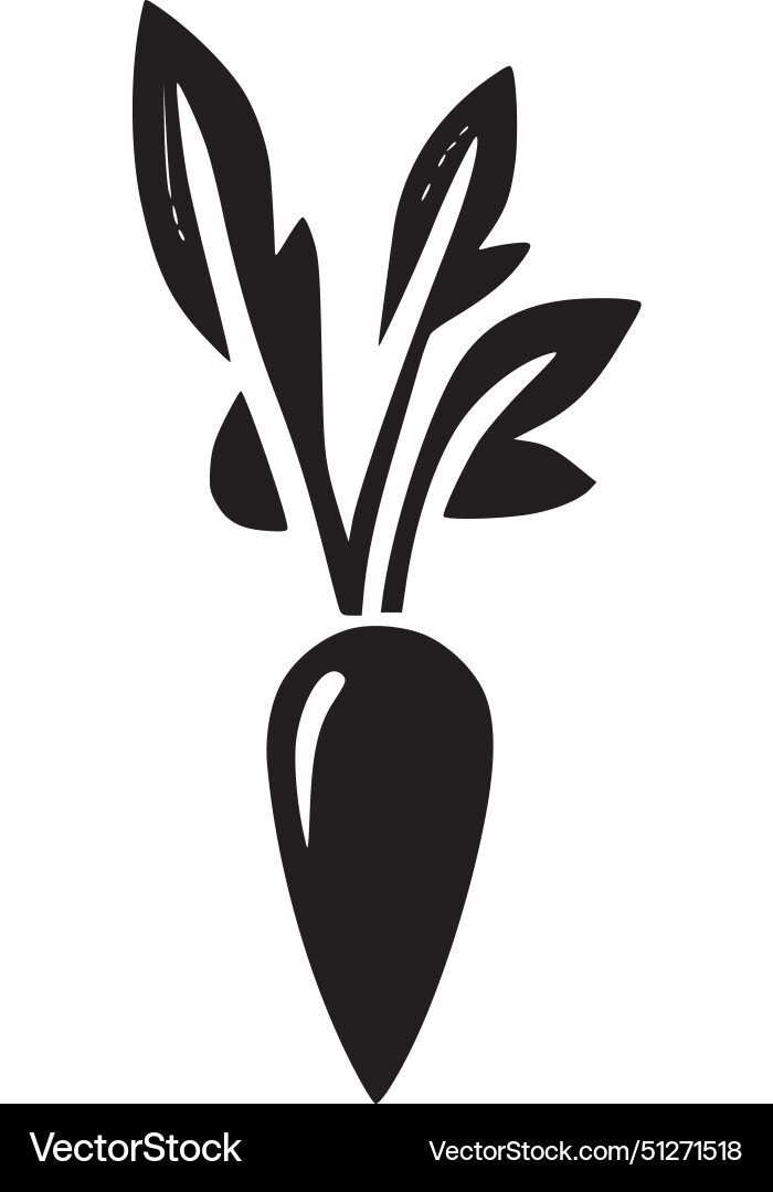 Carrot - black and white isolated icon Royalty Free Vector