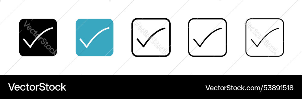 Check mark icon set Royalty Free Vector Image - VectorStock