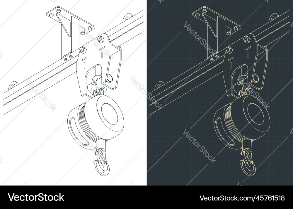 Crane trolley drawings Royalty Free Vector Image
