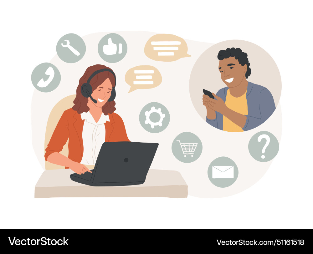 Customer care isolated concept Royalty Free Vector Image