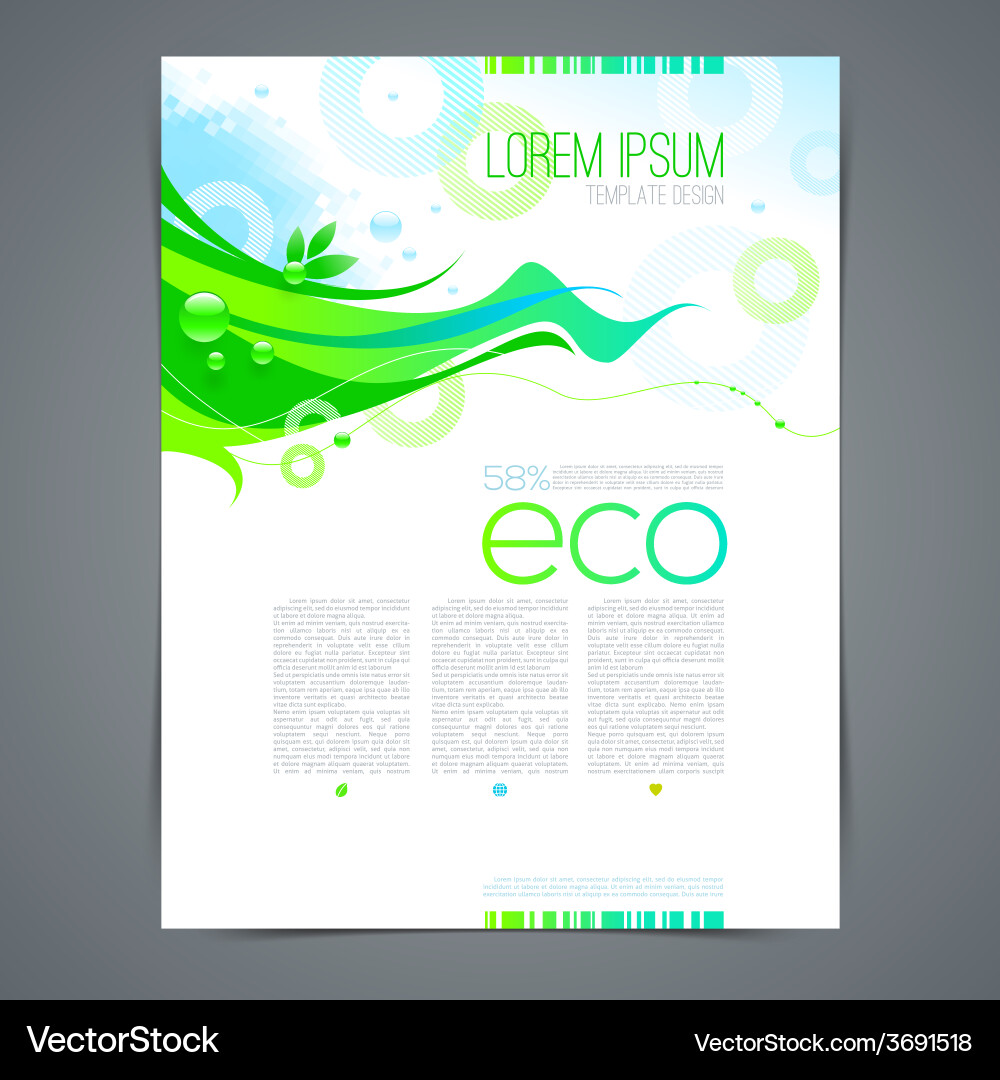Eco template page design with abstract green shape