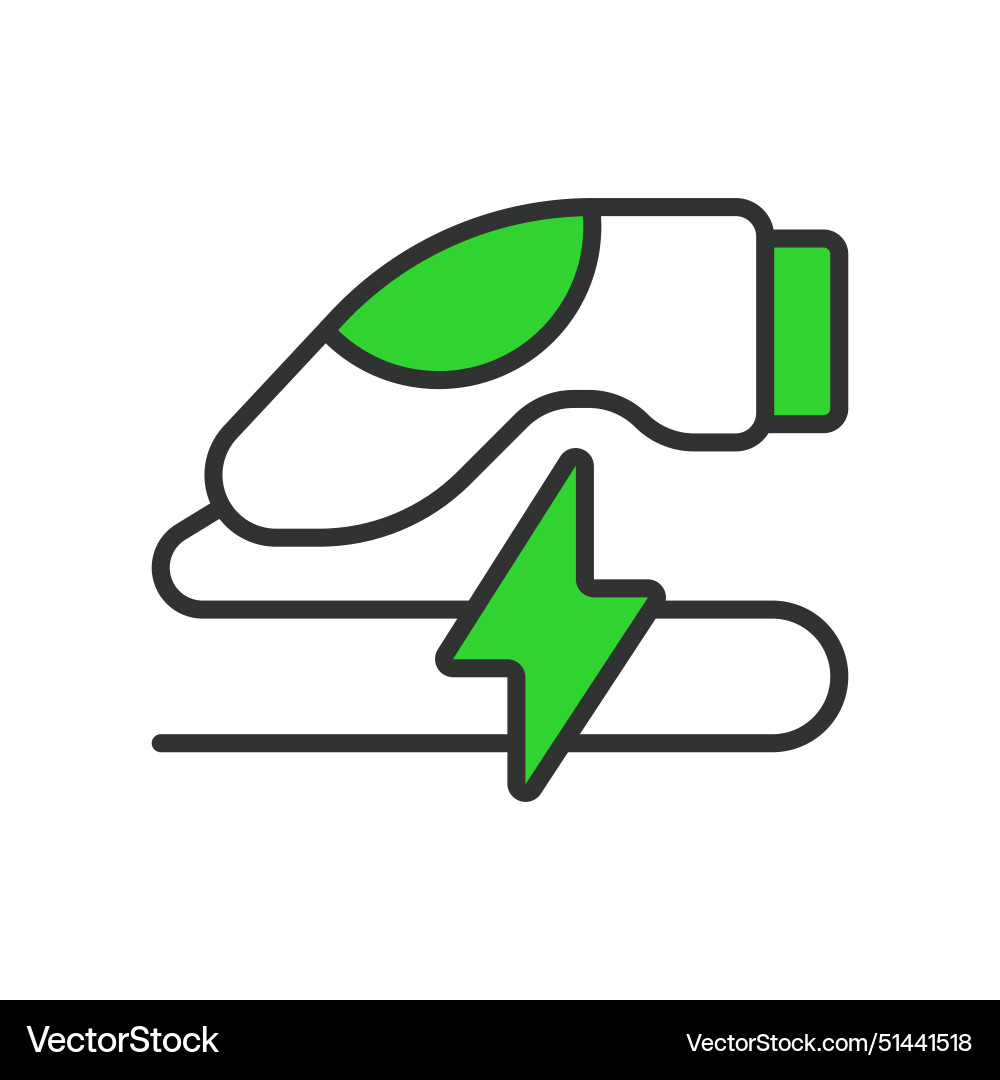 Ev charger in line design green Royalty Free Vector Image