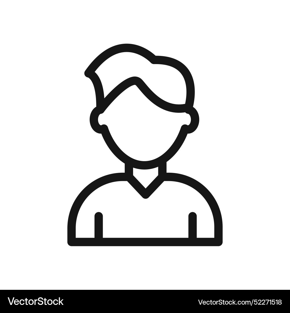Man icon black line art logo Royalty Free Vector Image