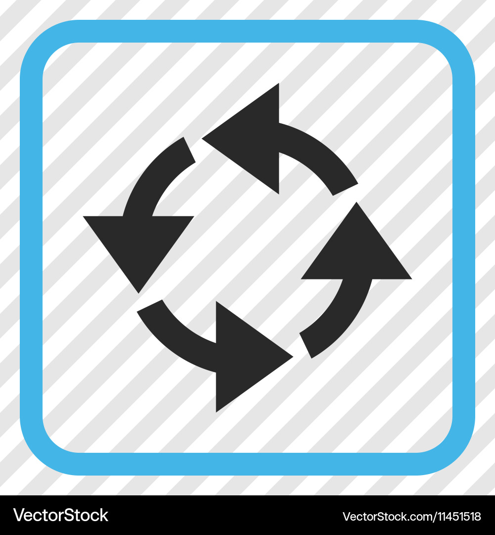 Recycle icon in a frame Royalty Free Vector Image