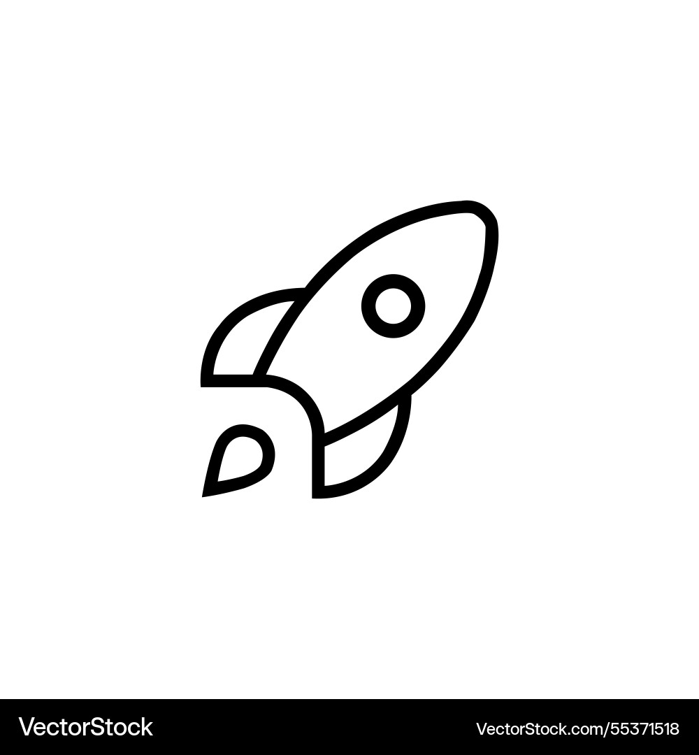 Schwarze Rakete Linie Icon Lizenzfreies Vektorbild