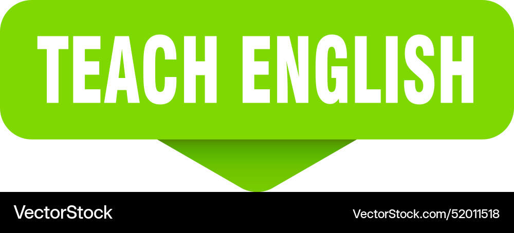 Teach english sticker sign Royalty Free Vector Image