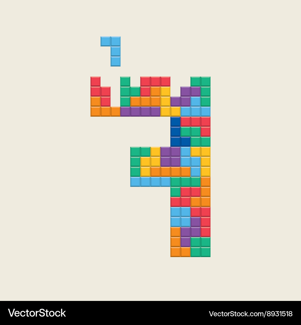 Videogame type number 7 Royalty Free Vector Image