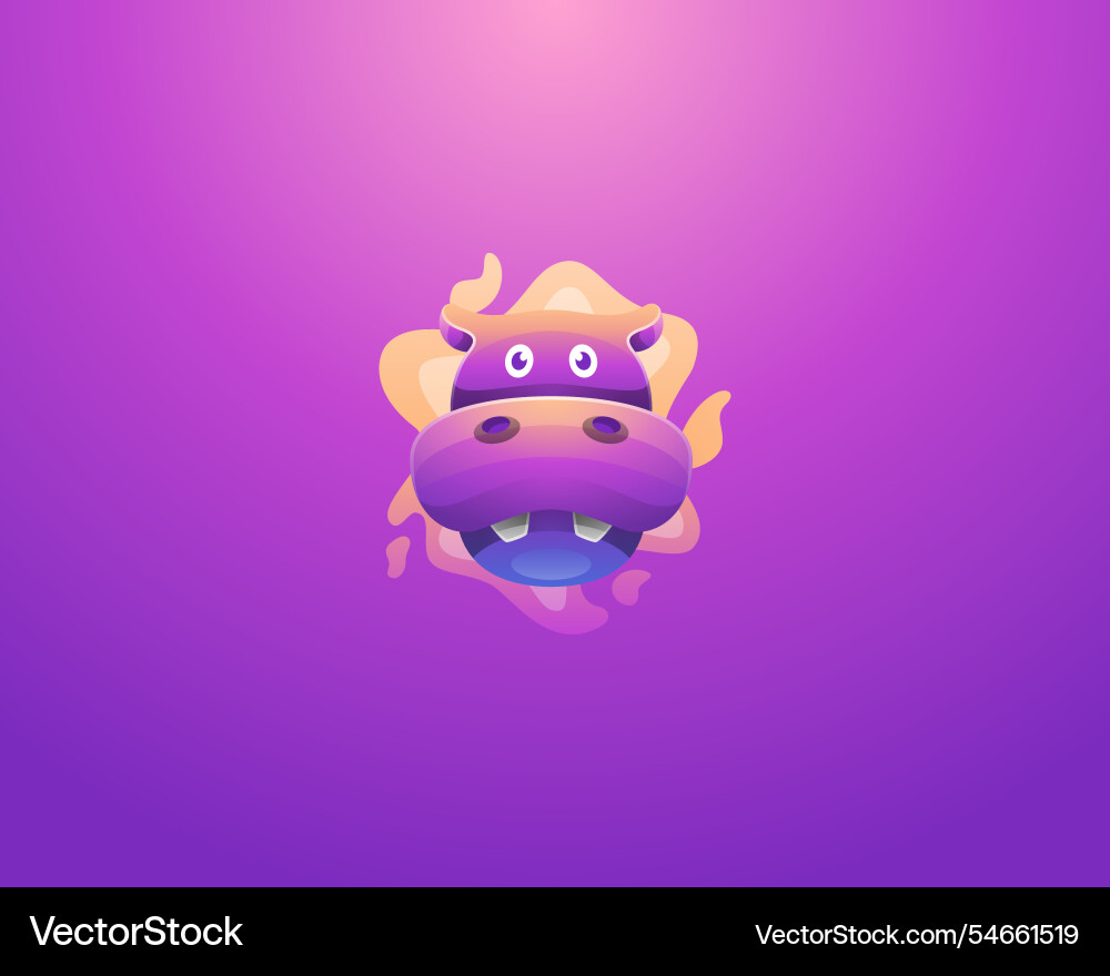 Colorful hippo with splash liquid logo Royalty Free Vector