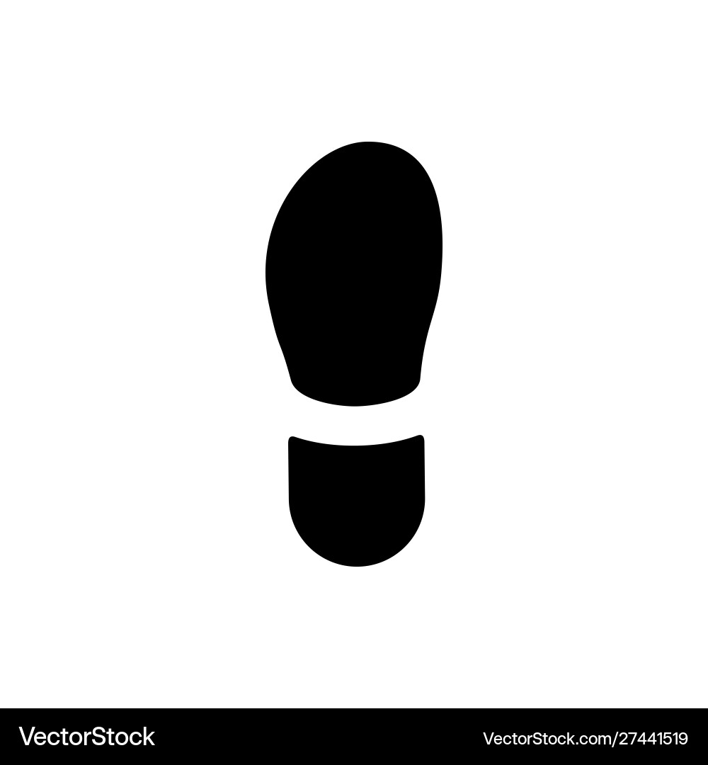 Footstep icon or footprint silhouette Royalty Free Vector