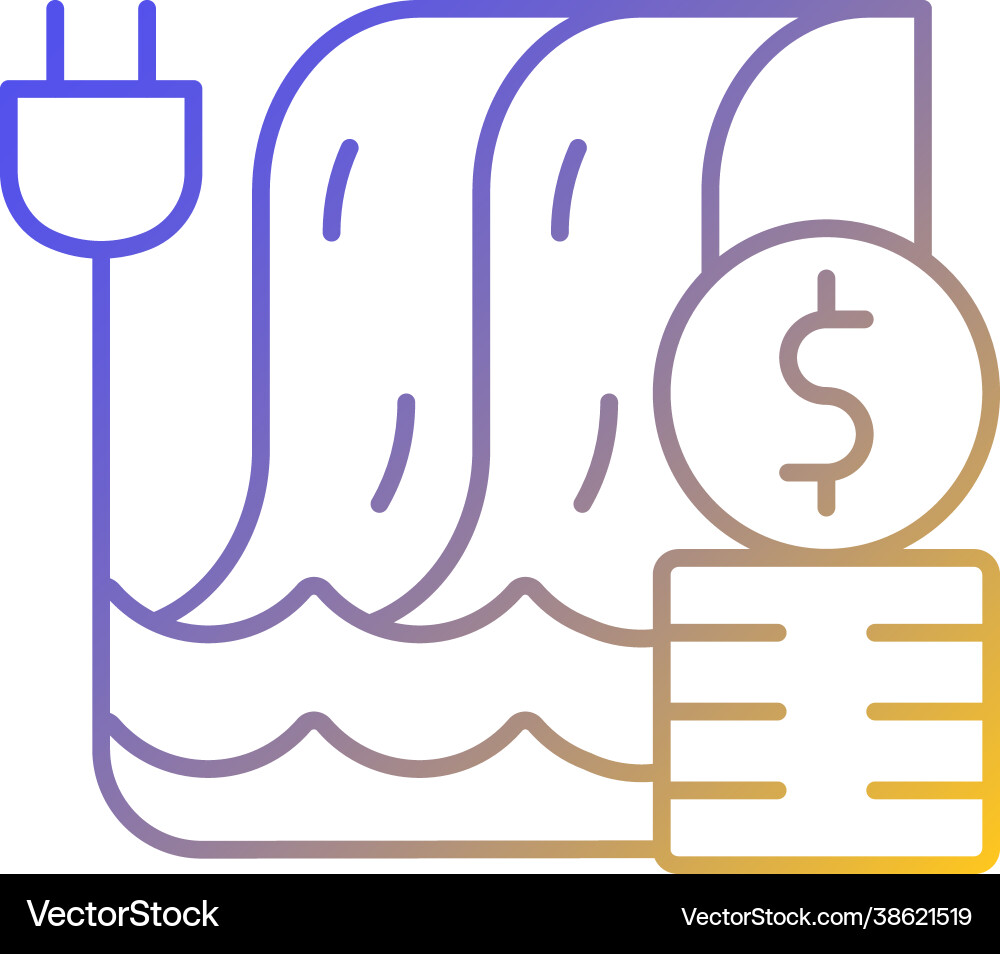 Hydropower Pricing Icon - Gradient Royalty Free Vector Image