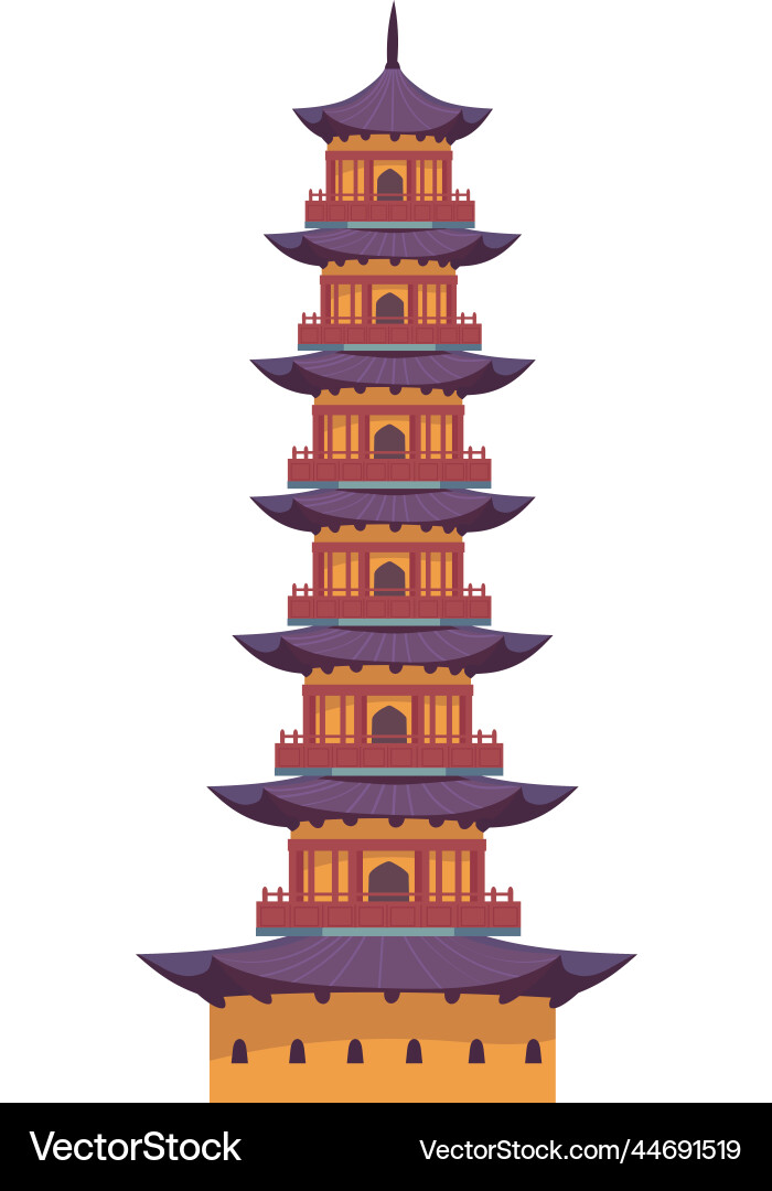 Japan pagoda building Royalty Free Vector Image