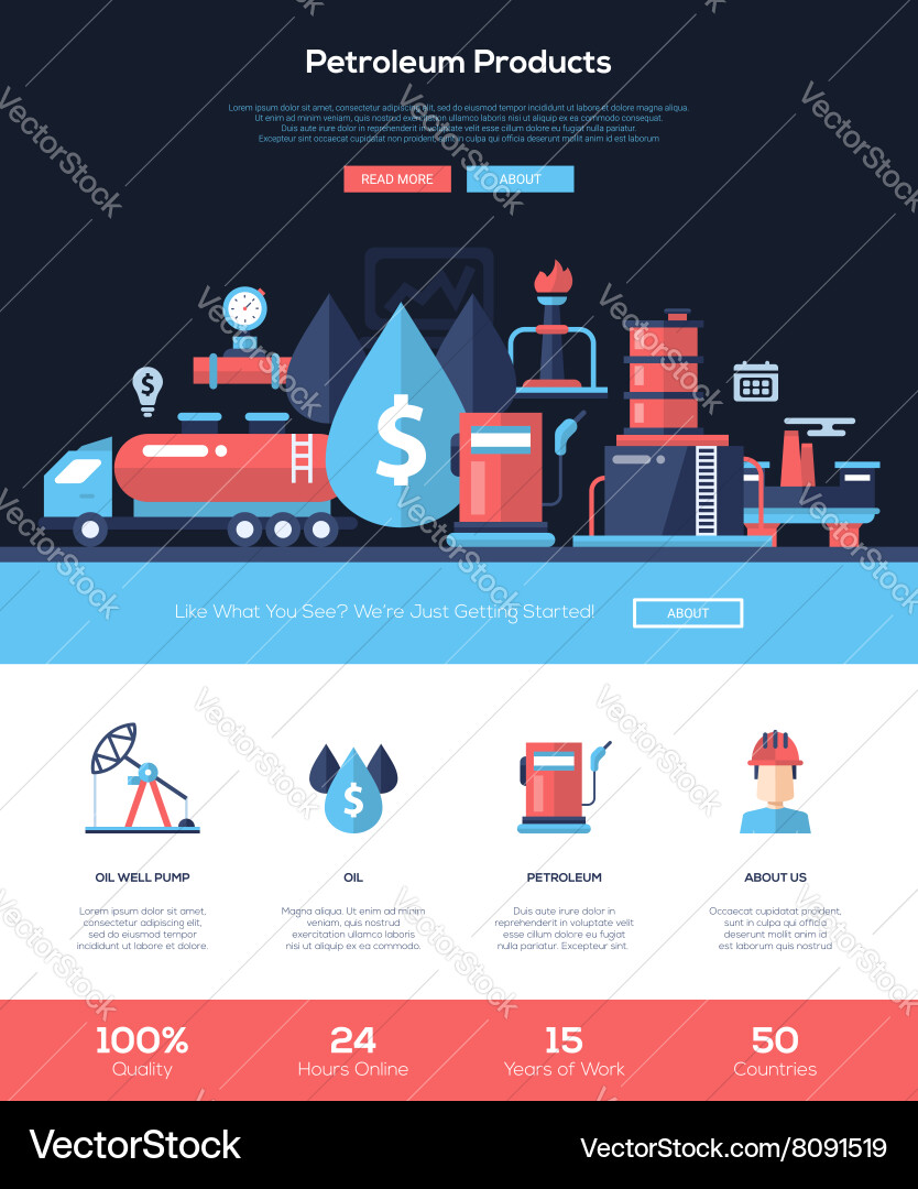 Petroleum products website header banner Vector Image