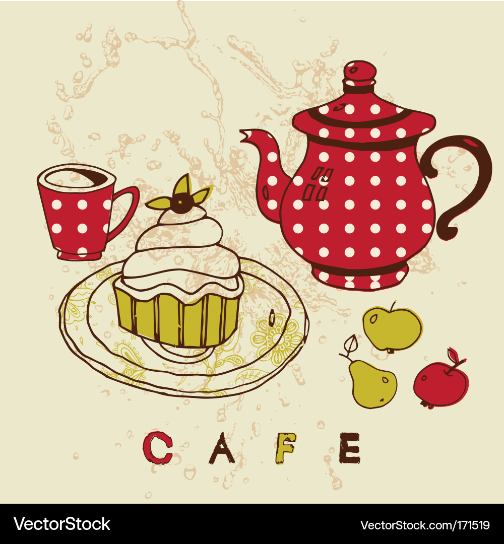 Retro Cafe Dessert Collection Royalty Free Vector Image