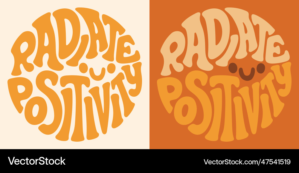 Retro Positivity Slogan - Groovy Vibes Royalty Free Vector
