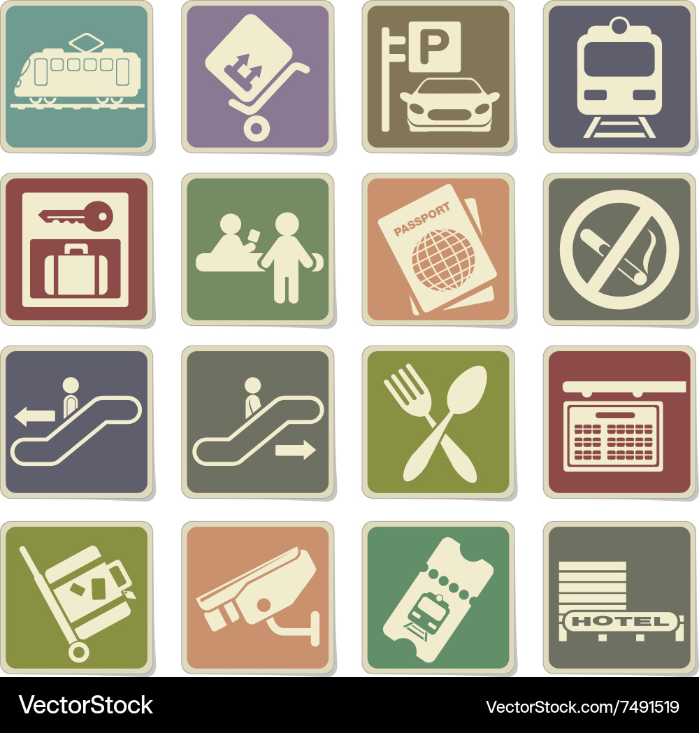 Train station symbols Royalty Free Vector Image